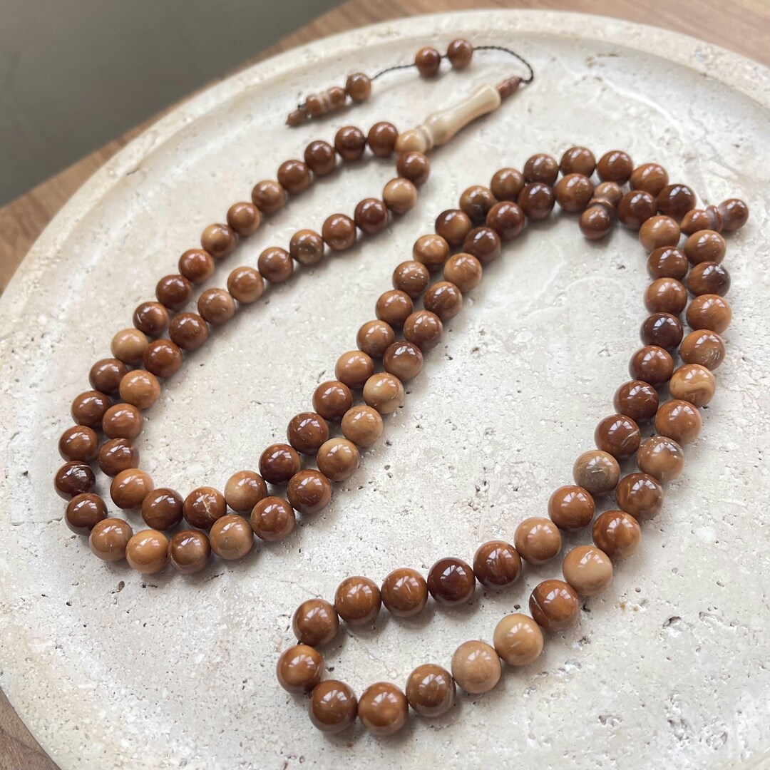 Natural Wood Prayer Beads 99 | Islamic Prayer Beads , Wood Tasbih 99 ...