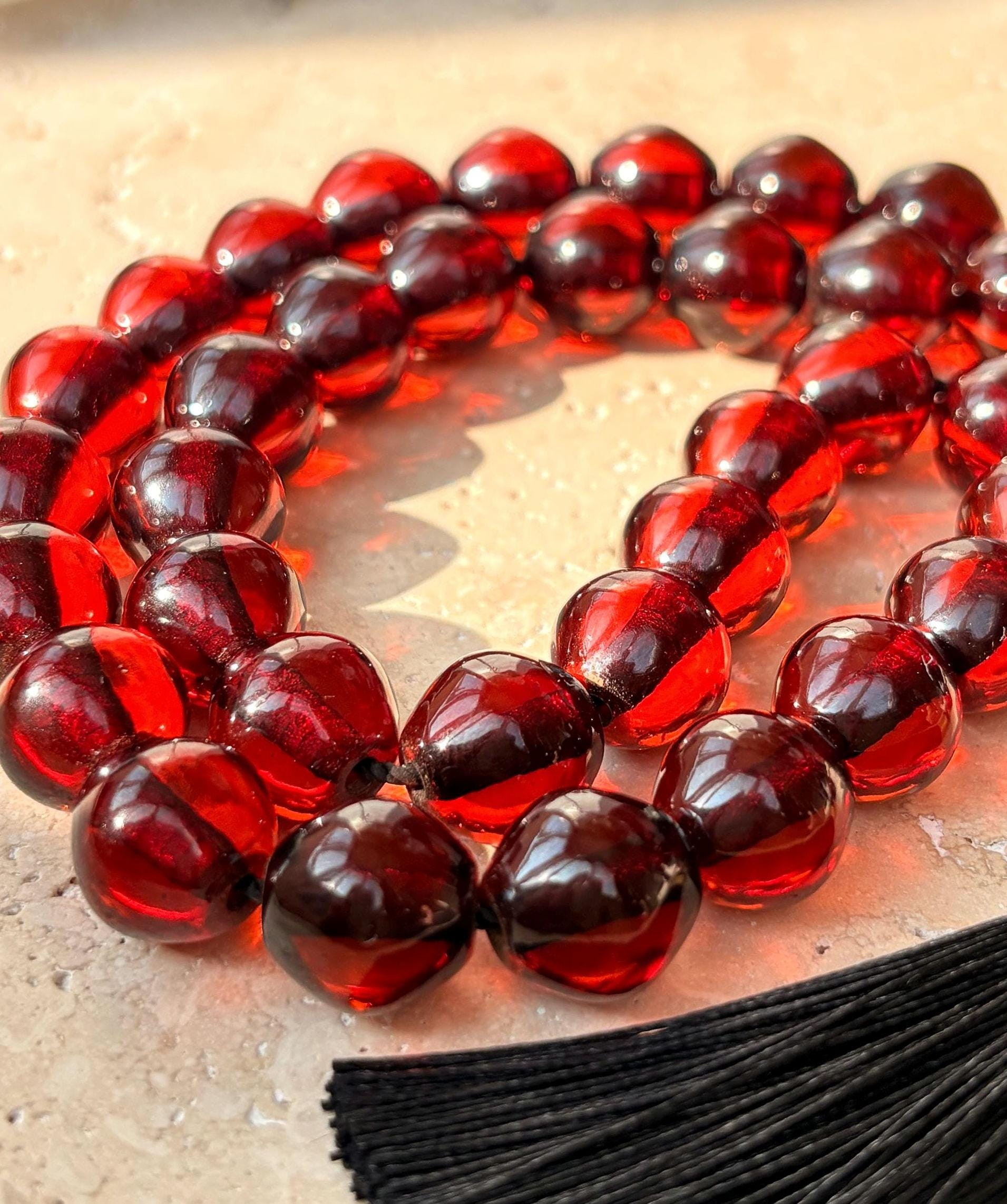 Pressed Amber Style Tasbih – 33 Resin Islamic Prayer Beads, Muslim ...