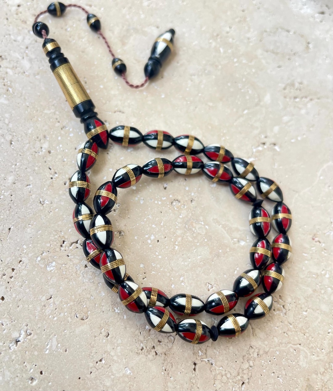 Natural Hand-carved Kuka Tree Prayer Beads | Islamic Prayer Beads ...