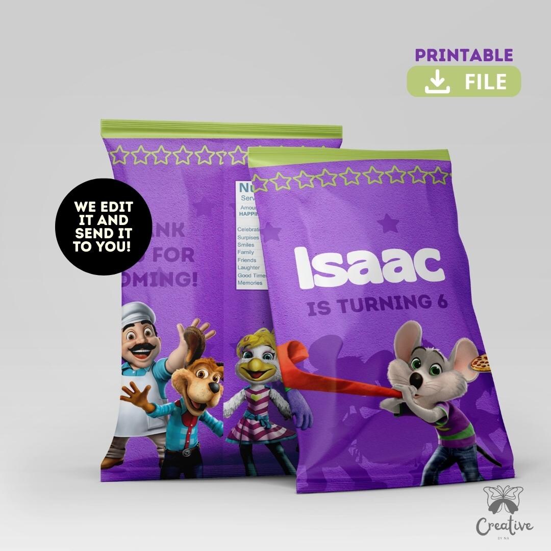 Printable Chuck E Cheese Chip Bag, Chuck E Cheese Chip Bag, Chuck E ...