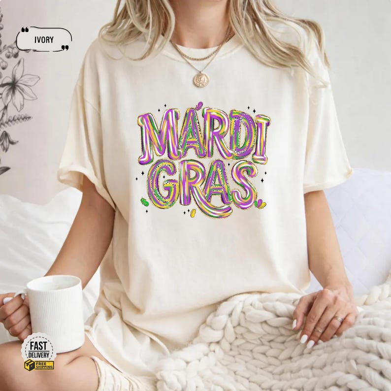Retro Brushstroke Mardi Gras Comfort Colors T-shirt - Etsy UK