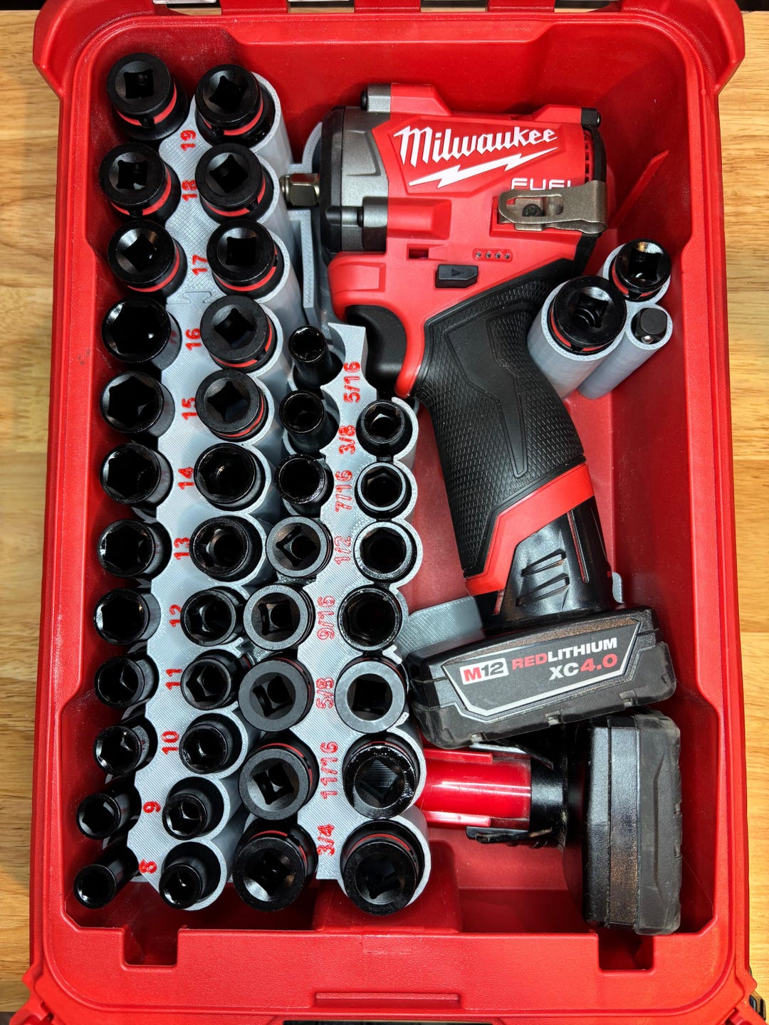Packout Insert for Gen 2 M12 Stubby 3/8" Impact Wrench + 43-piece ...