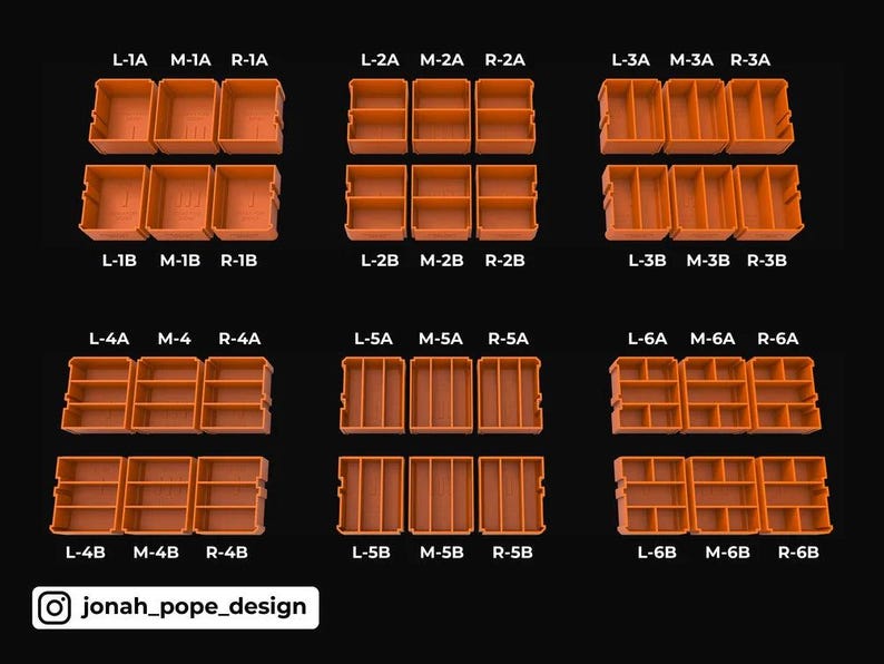 Slimline Packout Drawers Organizer Tubs Inserts (red/black) - Jonah ...