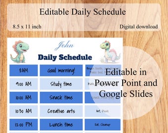 Editable Daily Schedule | Kids Routine Chart | Child Daily Planner ...