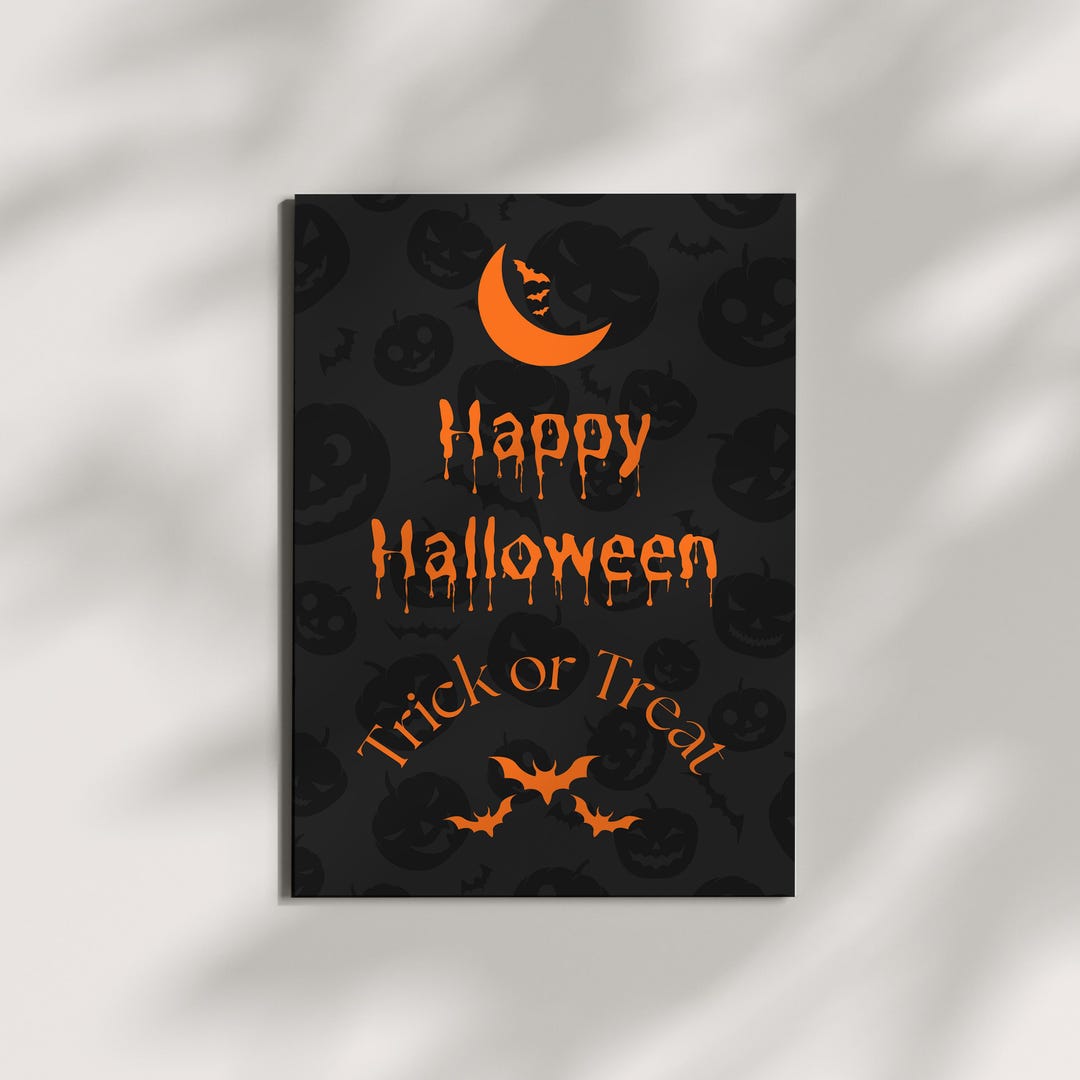 Happy Halloween Printable Card: Spooky Pumpkin Party Invitation ...