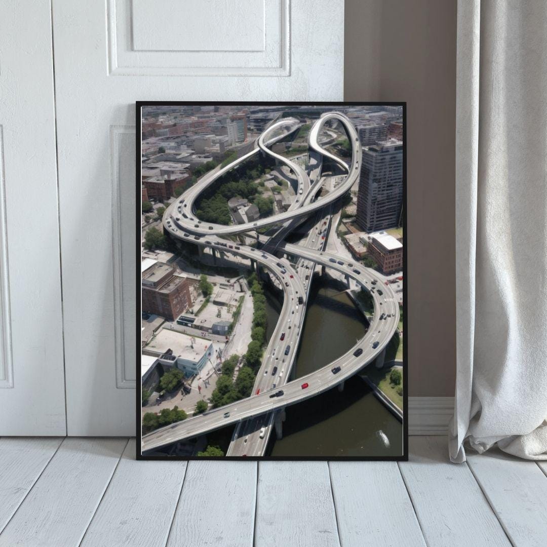 Impossible Mobius Highway – Surreal City Interchange 3D Illusion Art ...