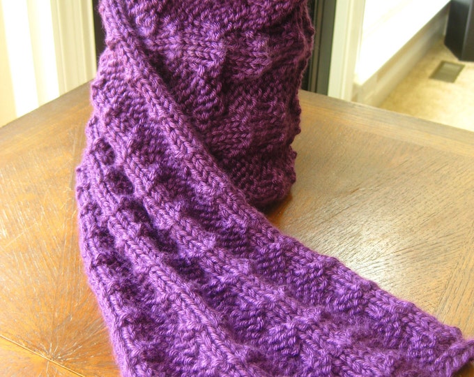 Purple Pyramid Loom Knitted Scarf - Etsy
