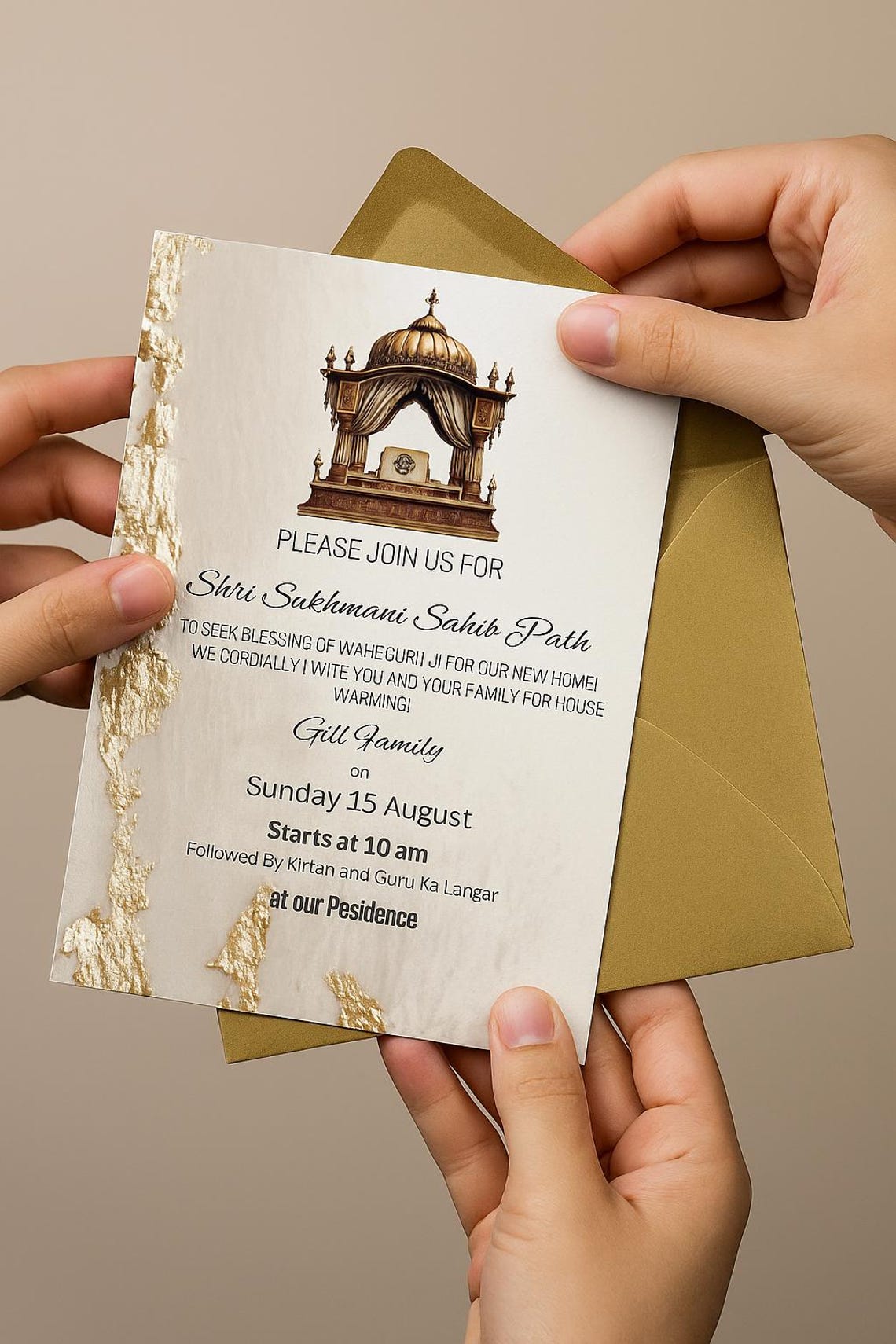 Sikh House Warming Invitation Card | Sukhmani Sahib Path Invitation ...
