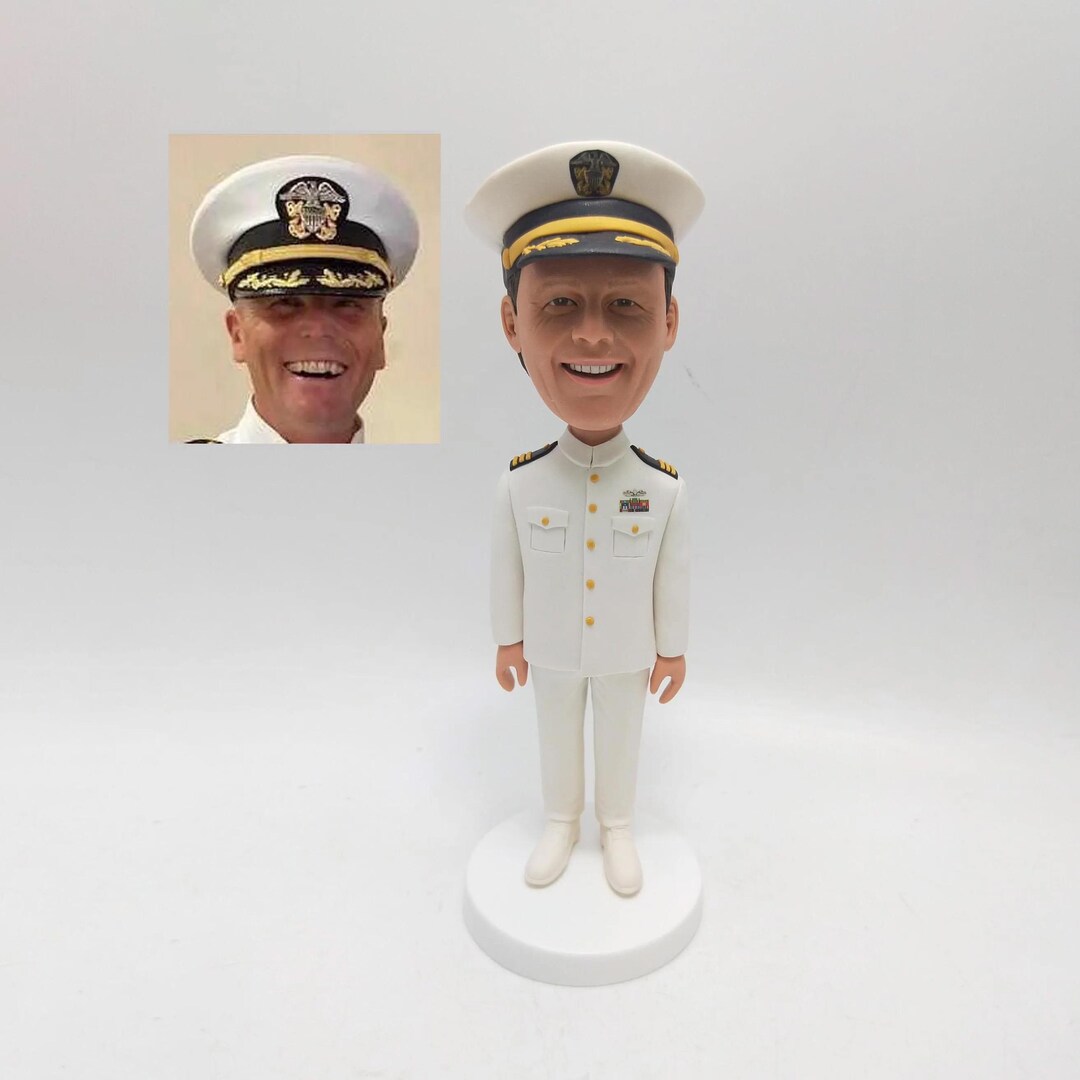 Custom Bobblehead Personalized Navy Officer Figure White Military ...