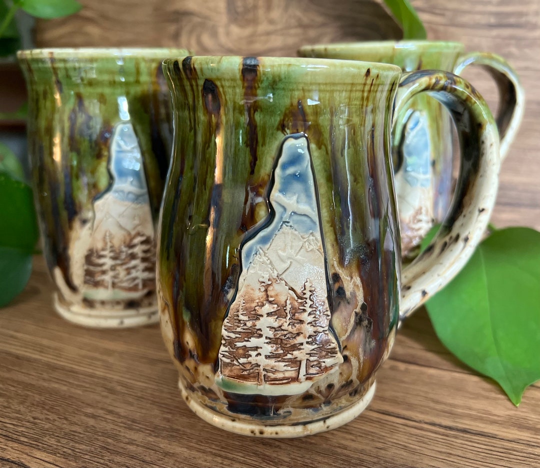 State of New Hampshire 16 Ounce Ceramic Mug, NH Mug, Hand Painted and ...
