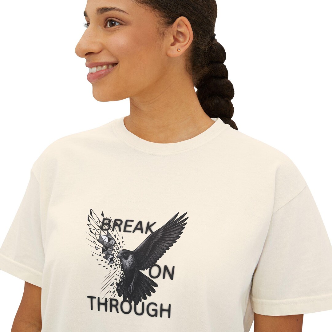 Geometric Falcon Graphic Tee: Boxy Fit Cotton Shirt - Etsy