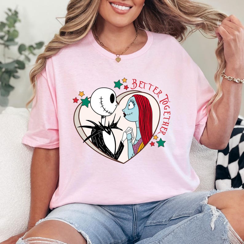 Jack and Sally Valentines Day DTF Transfers, Disney Love Heat Press ...