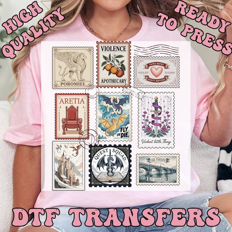 Fourth Wing Books Stamp DTF Transfers, Fourth Wing Inspired Heat Press ...