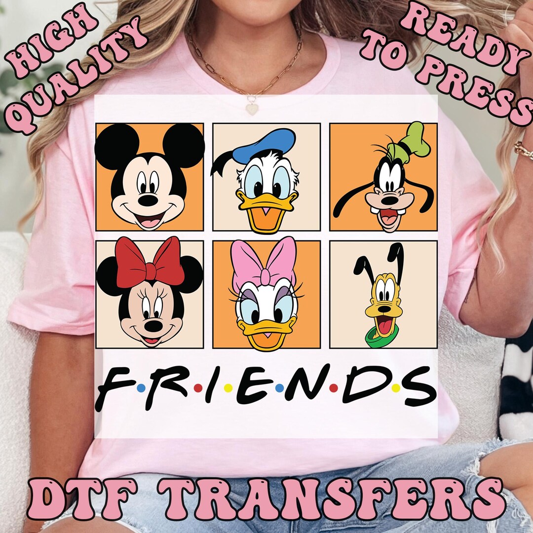 Disney Characters Ready to Press Transfer, Mickey and Friends DTF Heat ...