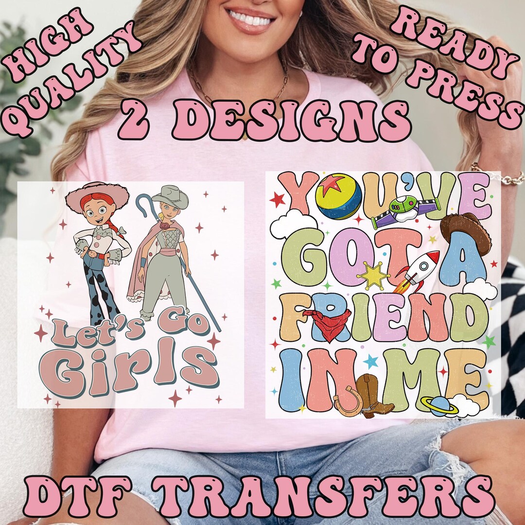 Disney Let's Go Girls Heat Press Transfer, Toy Story Bo Peep Jessie ...