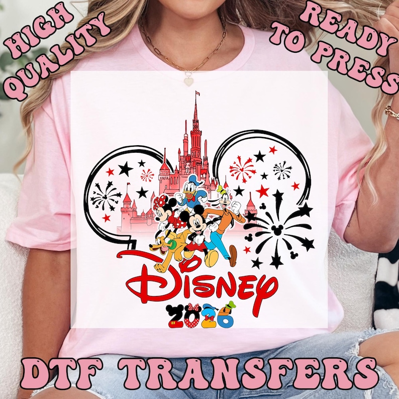 Disney Family DTF Transfers 2026, Mickey and Crew Tee Heat Press ...