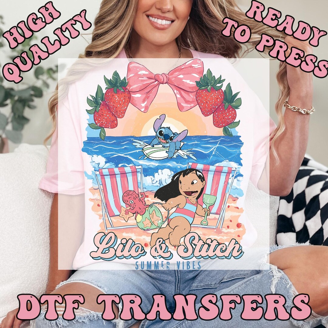 Disney Lilo and Stitch Heat Press Transfer, Stitch and Angle Ready to ...