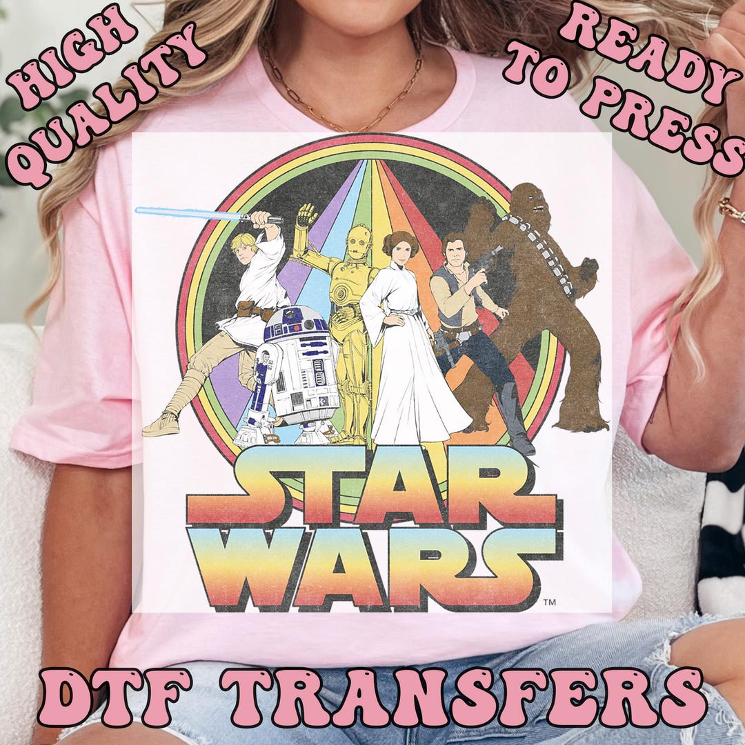 Retro Disney Star Wars DTF Transfers, Vintage Star Wars Heat Press ...