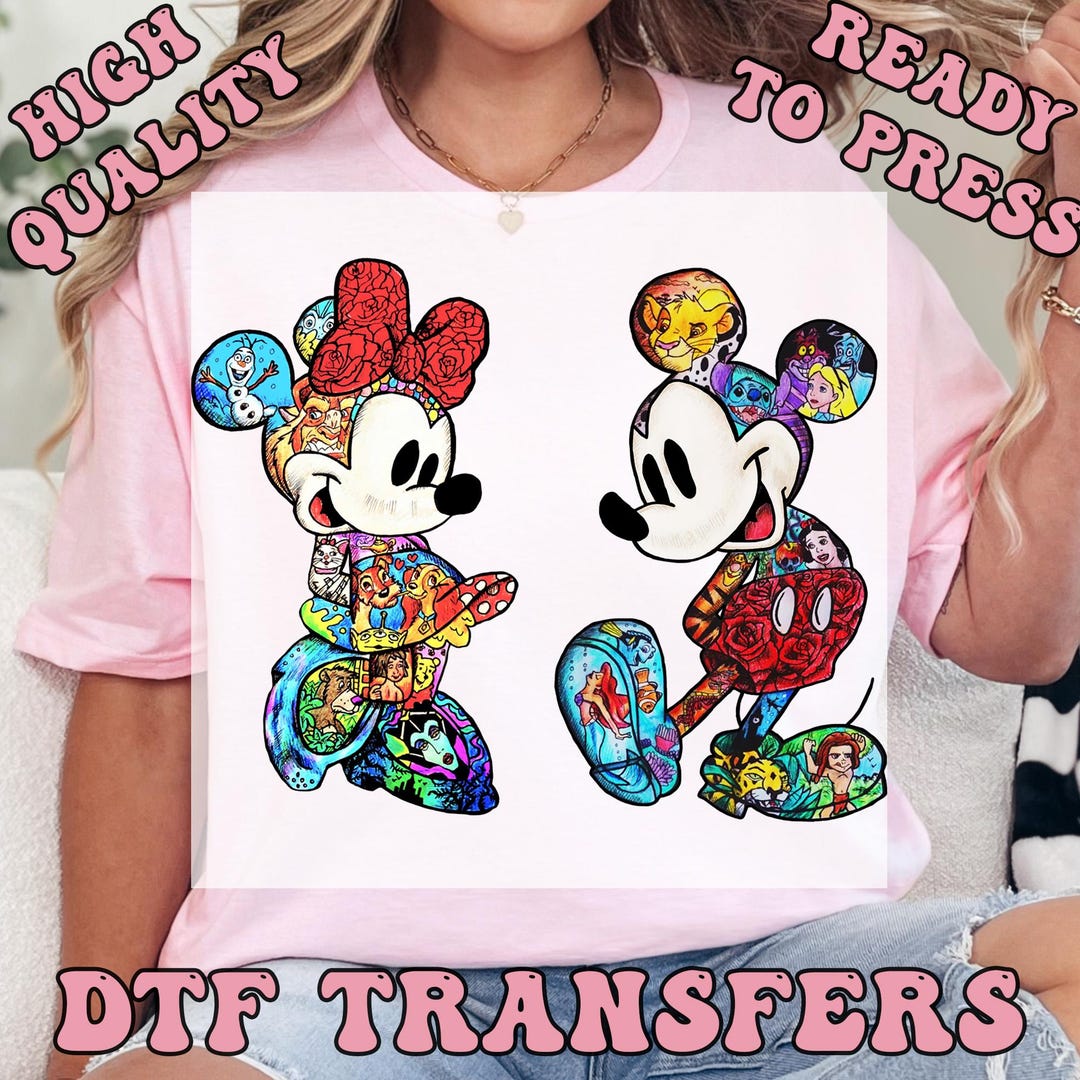 Disney Couples Mickey and Minnie Mouse Classic Ready to Press Transfer ...