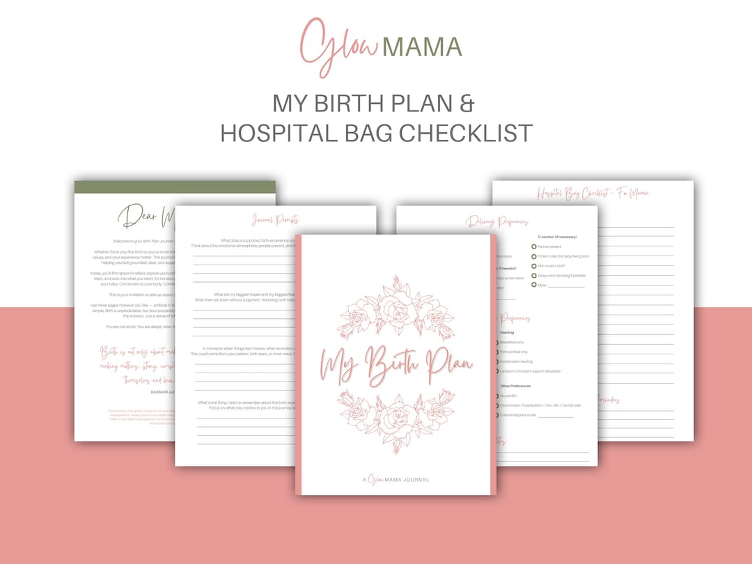 Digital Birth Plan Journal | Printable Birth Plan Planner for First ...