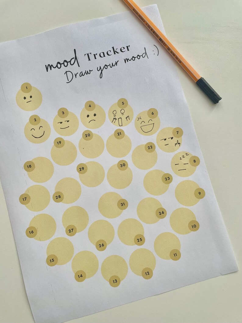 Draw Your Mood – Printable Daily Mood Tracker for Kids, Teens and ...