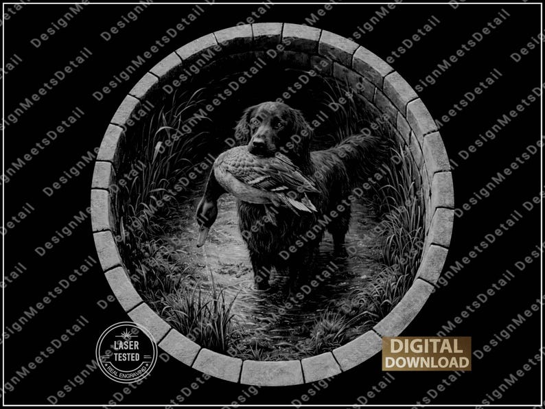 Retriever Dog Carrying Mallard Duck – Hunting Dog 3D Illusion PNG - Etsy