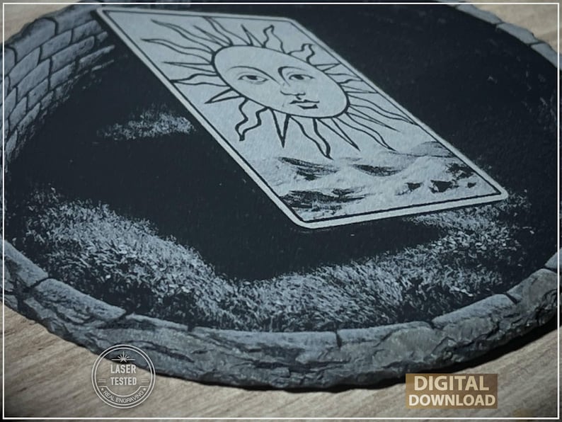 Floating Tarot Sun Card 3D Illusion PNG for Laser Engraving - Etsy