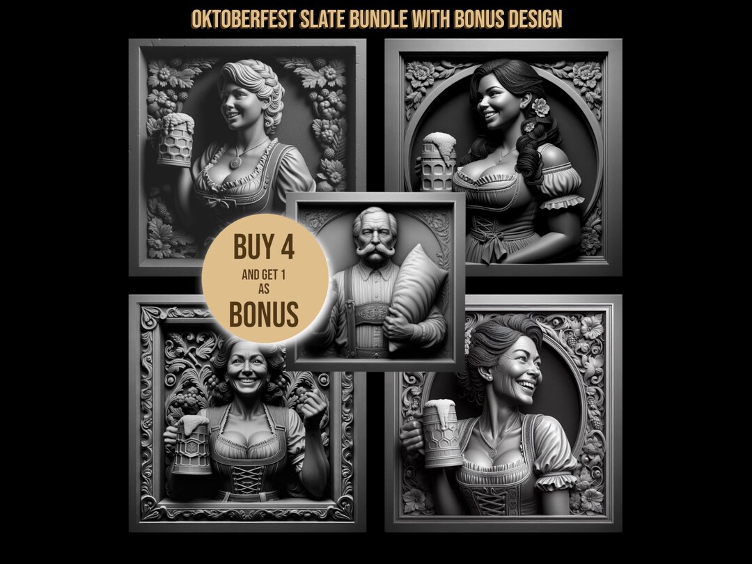 Oktoberfest Waitress 3D Illusion Coaster PNG Bundle: Laser Engraving ...