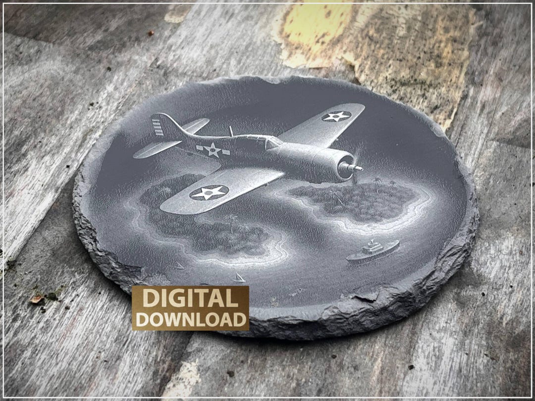 Grumman Wildcat WW2 Airplane 3D Laser Engraving Design (digital ...