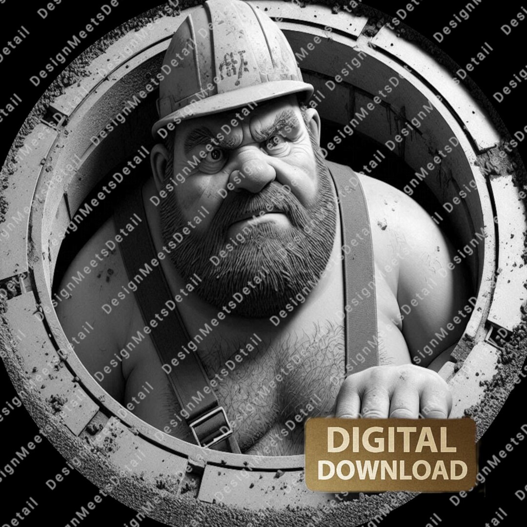 3D "man in the Hole" Illusion PNG for Laser Engraving | Nature Art for ...