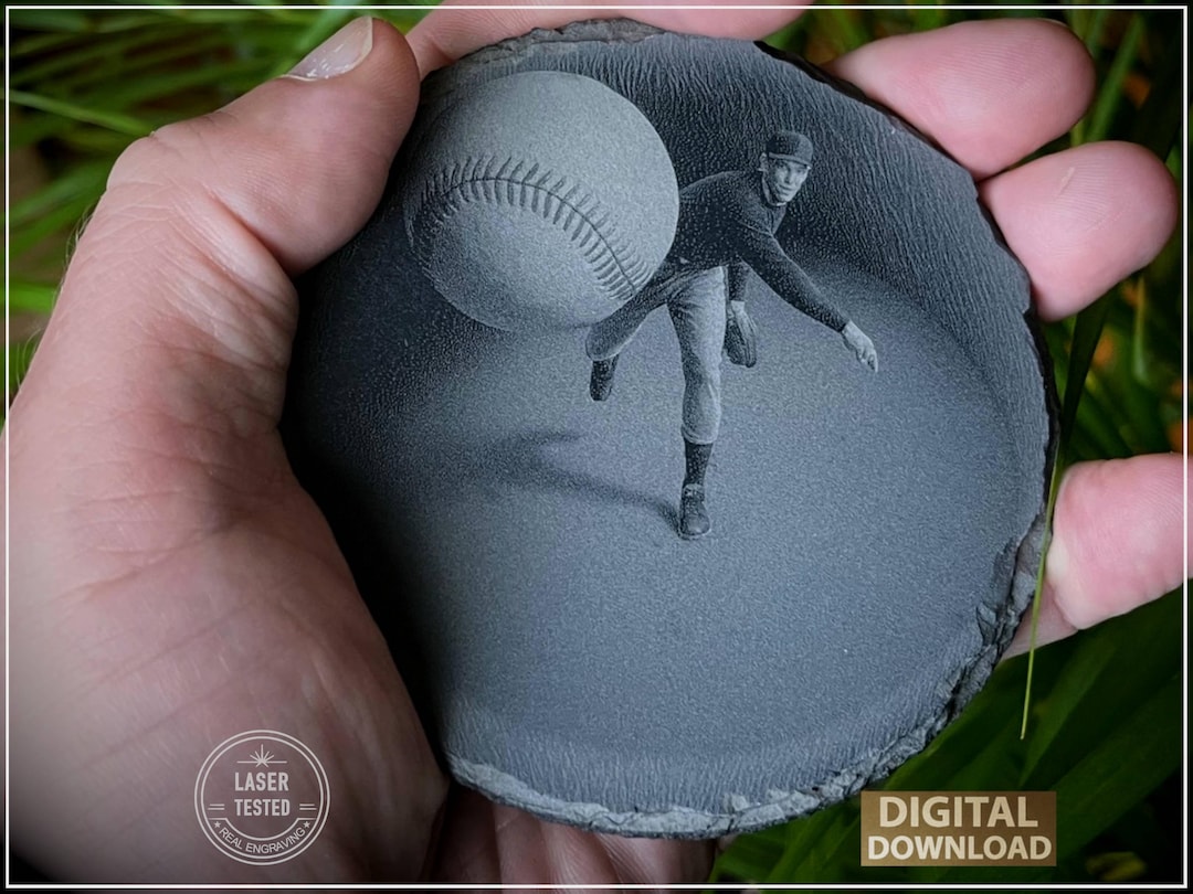 Baseball Pitcher Slate Coaster Design: 3D Illusion PNG (digital ...
