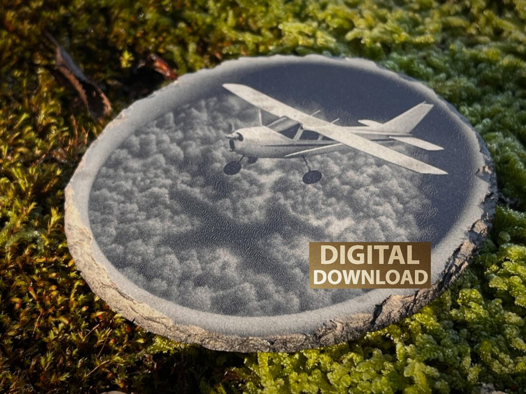 3D Cessna Airplane Slate Coaster Design: Laser Engraving PNG (digital ...