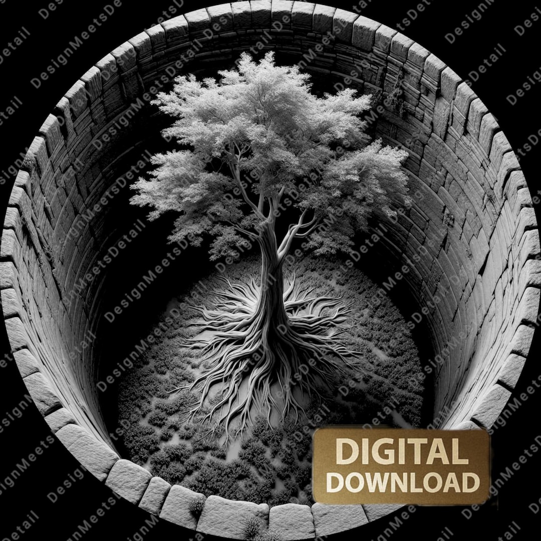 Oak Tree 3D Illusion: Laser Engraving PNG for Slate Coasters (digital ...