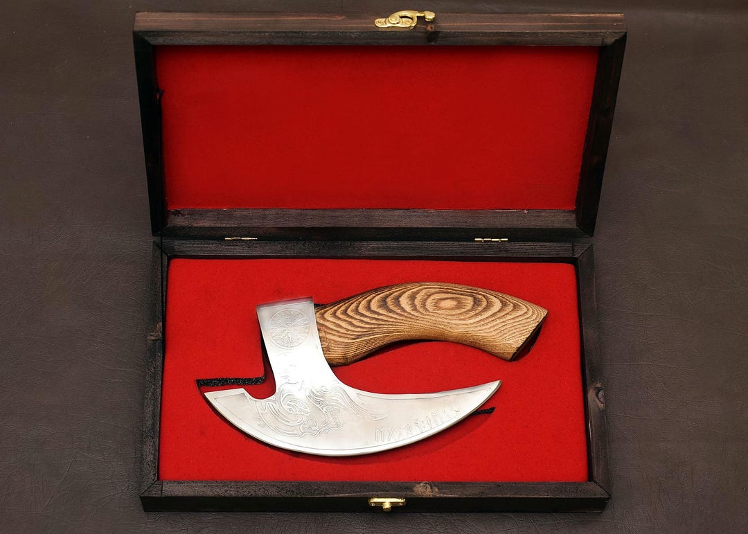 Personalized Viking Pizza Cutter Axe With Wooden Box- the Original ...