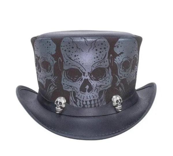 Purple Leather Steampunk Top Hat With Chain Band: Gothic Festival ...