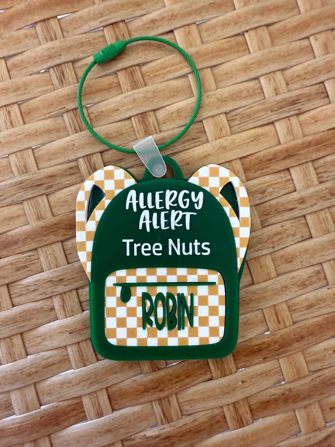 Personalized Allergy Alert Tag | Custom Backpack Tag for Kids | Food ...