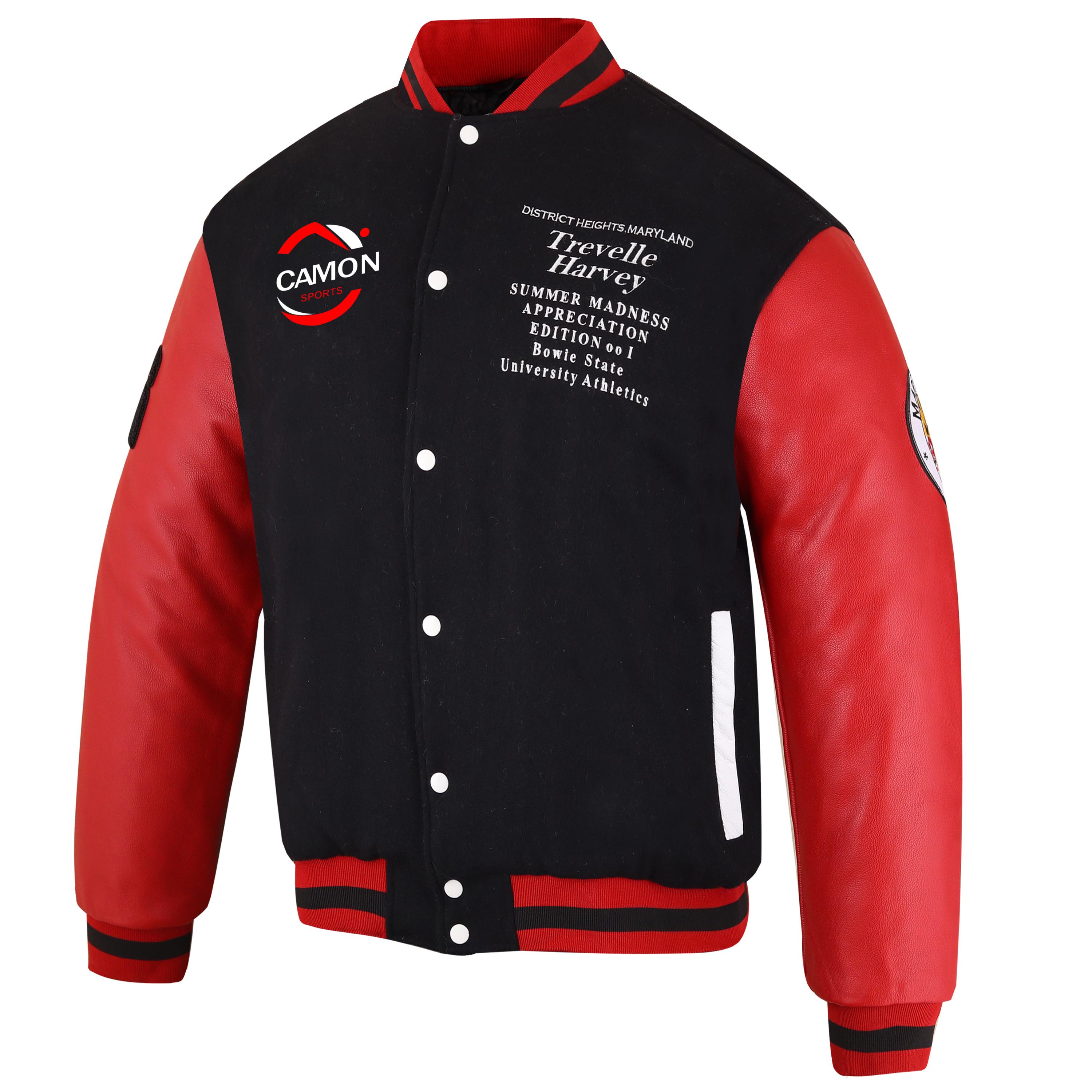 Customized Varsity Letterman Jacket | Varsity Black Wool and Red ...