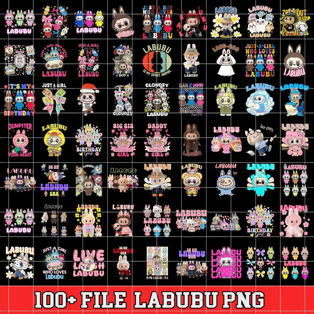 90+ Labubu PNG Bundle, Cute Cartoon Character Pngs, Labubu Clipart Pack ...