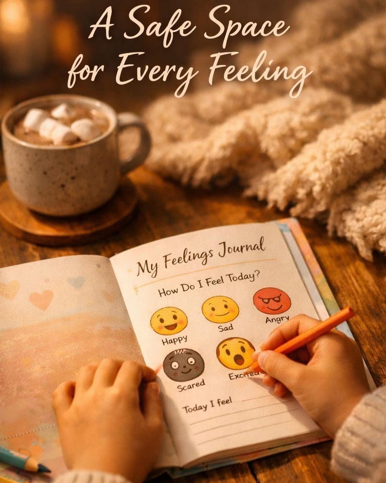 Kids Feelings Journal Printable PDF | Emotional Regulation Workbook ...