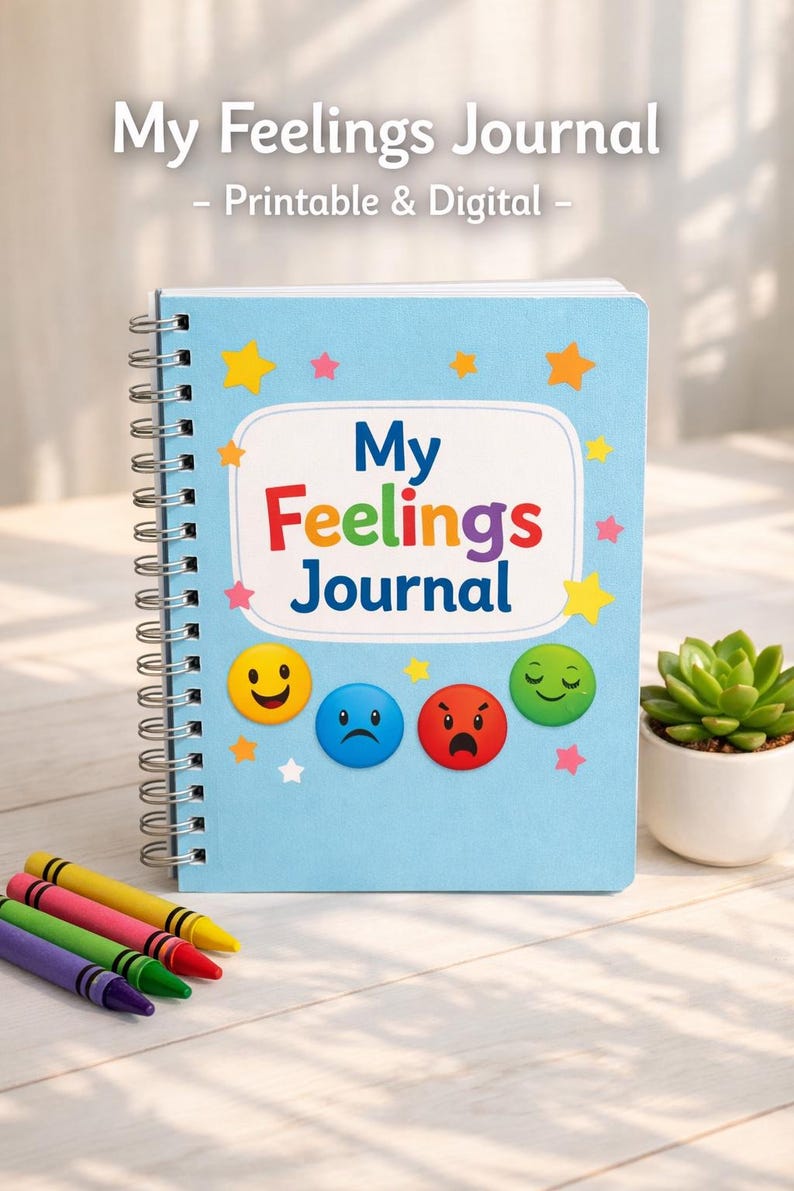 Kids Feelings Journal Printable PDF | Emotional Regulation Workbook ...