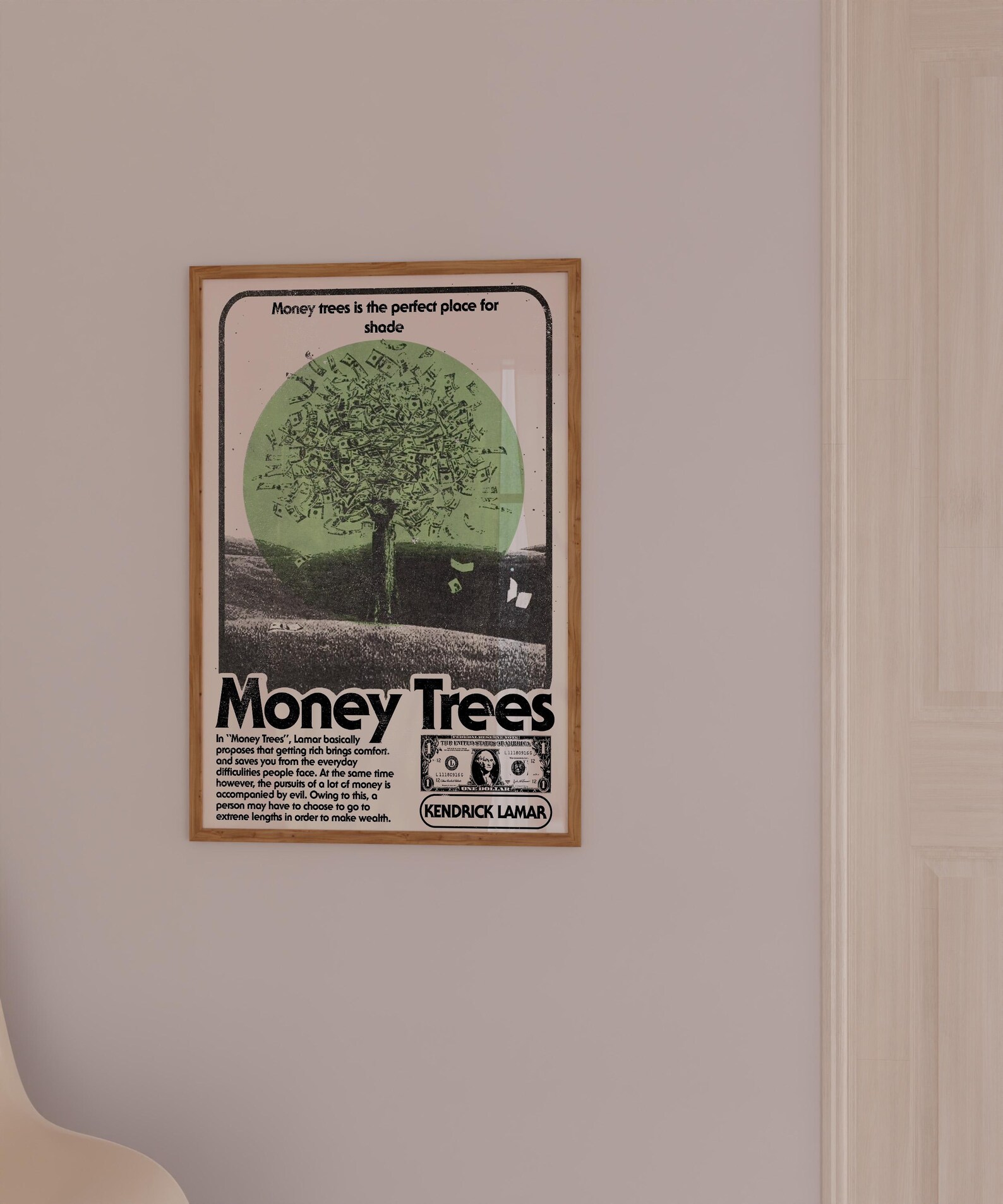 Kendrick Lamar Money Trees Print: Retro Hip-hop Lyric Poster (digital ...