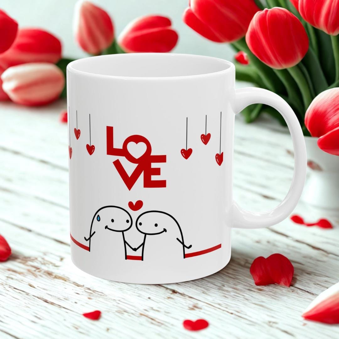 Funny Flork Mug, Modern Love Grid, Valentine's Day Gift - Etsy