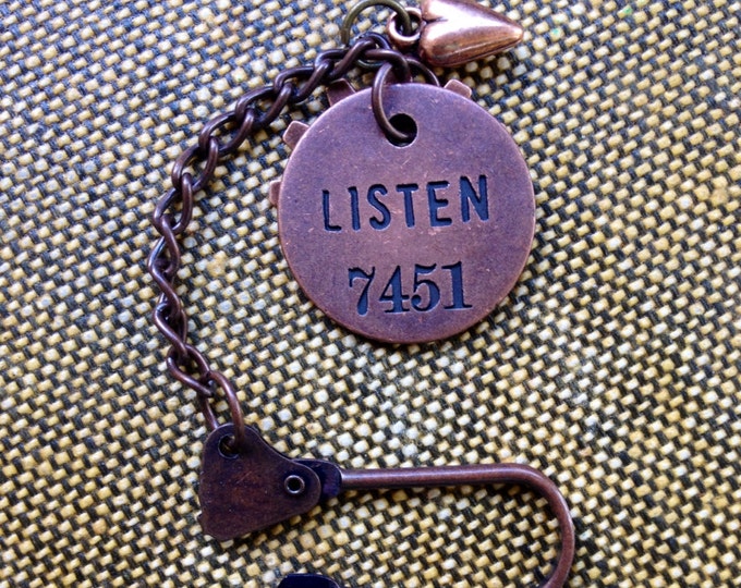 Listen Keychain Industrial Keychain Large 4 Inches - Etsy