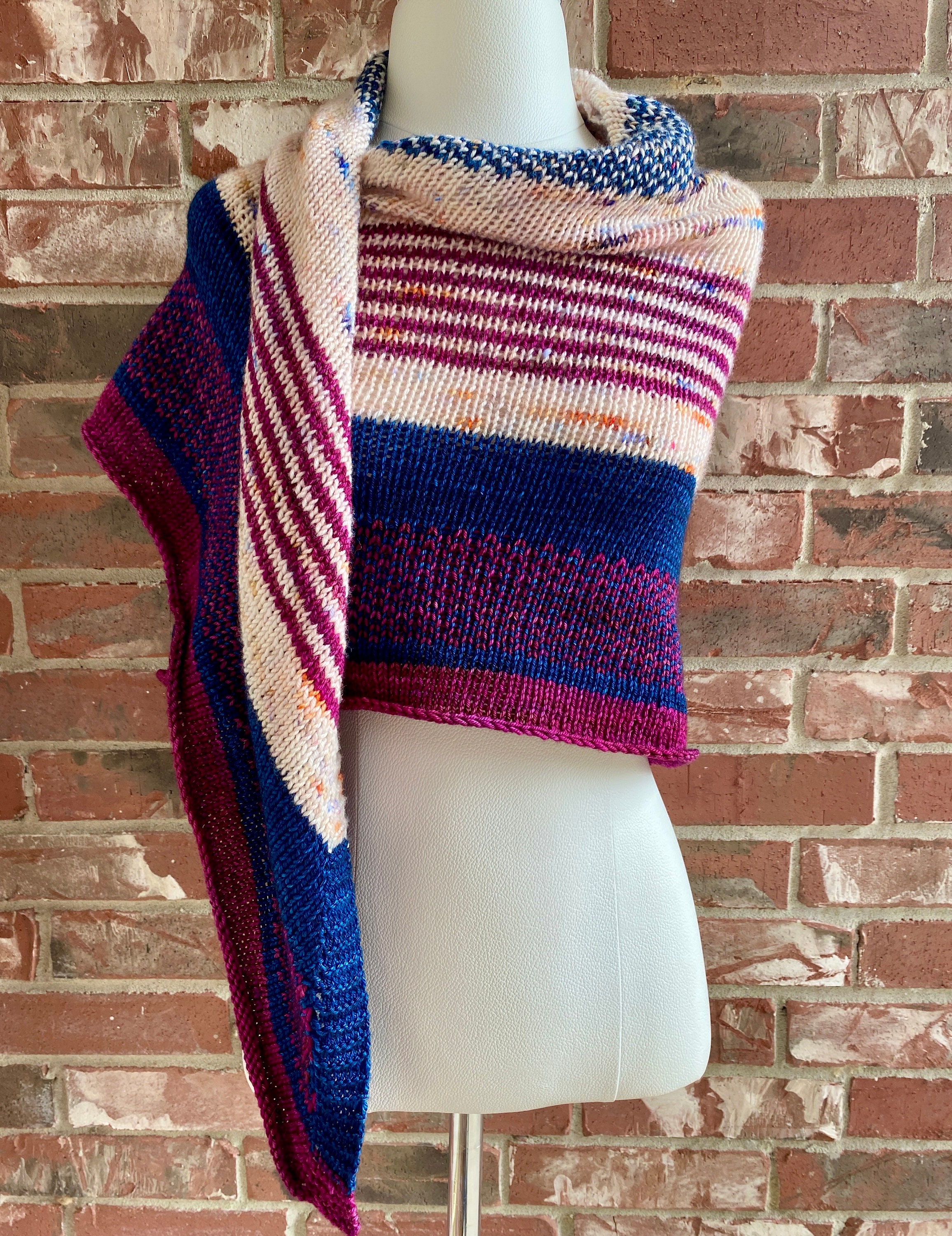 Hand Knit Triangle Scarf Shawl Prayer Comfort Shawl Gift for Mom - Etsy
