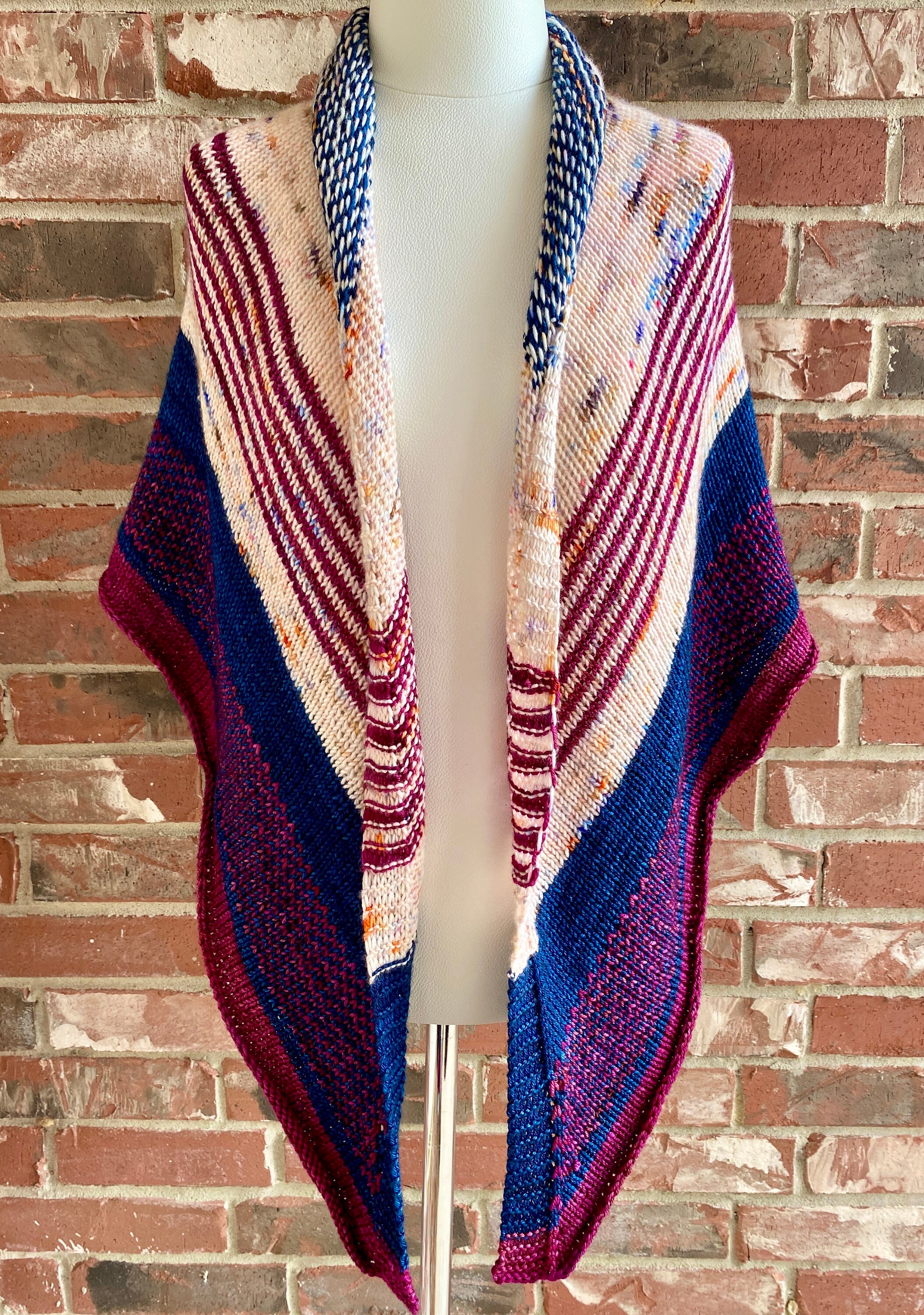 Hand Knit Triangle Scarf Shawl Prayer Comfort Shawl Gift for ...