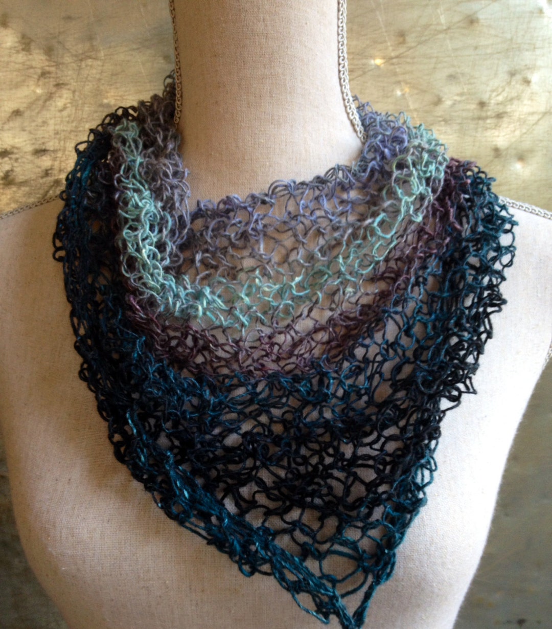 Knitting Pattern Kerchief Style Light Triangle Scarf - Etsy