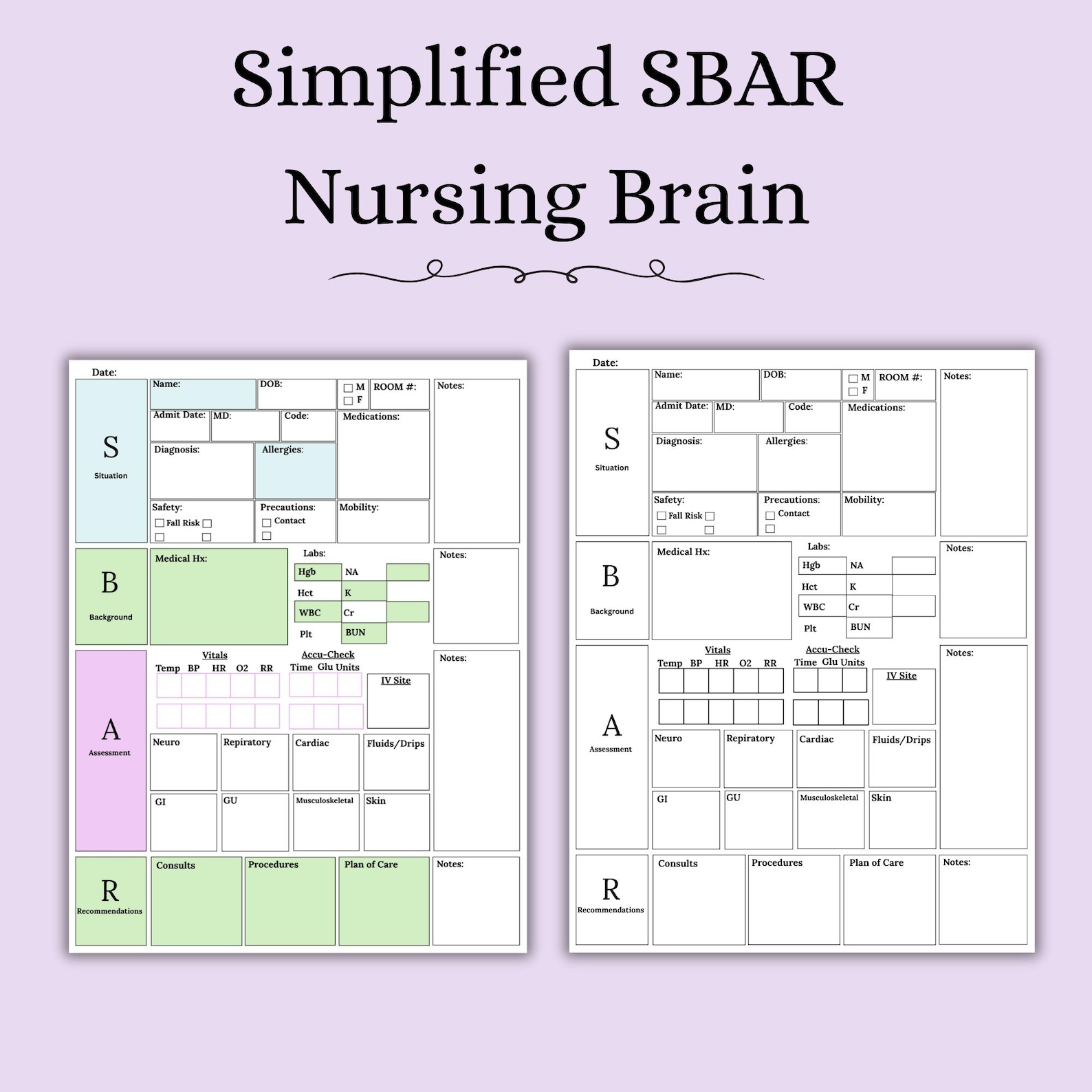 SBAR Nurse Report Sheet for Nursing Student Med Surg SBAR Report Sheet ...
