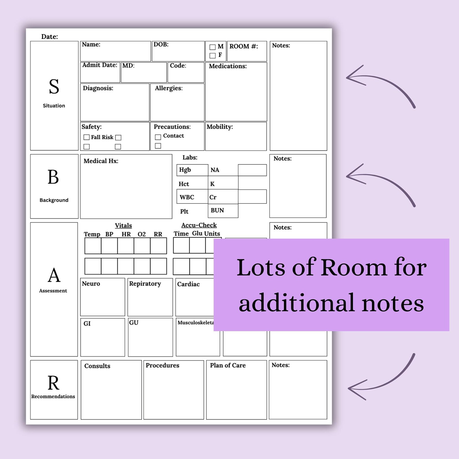 SBAR Nurse Report Sheet for Nursing Student Med Surg SBAR Report Sheet ...