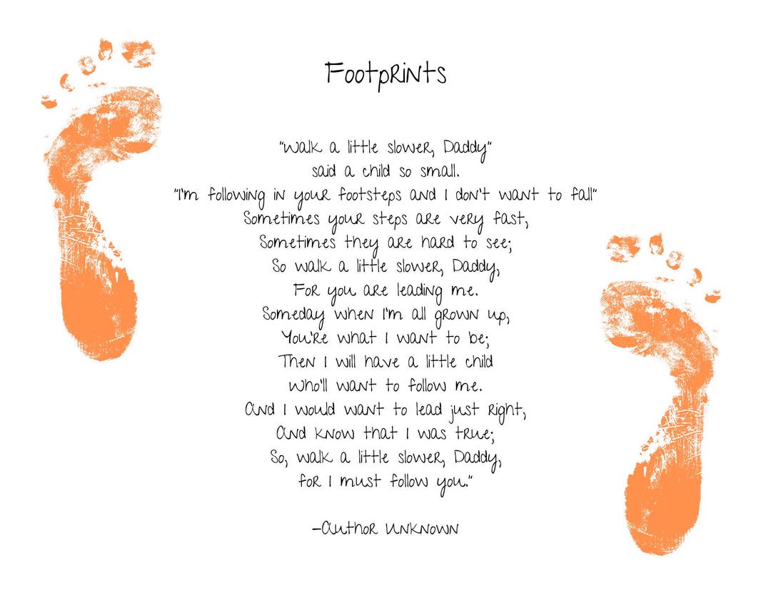 Father's Day Footprint Poem Printable Craft, Easy Keepsake for Dad From ...