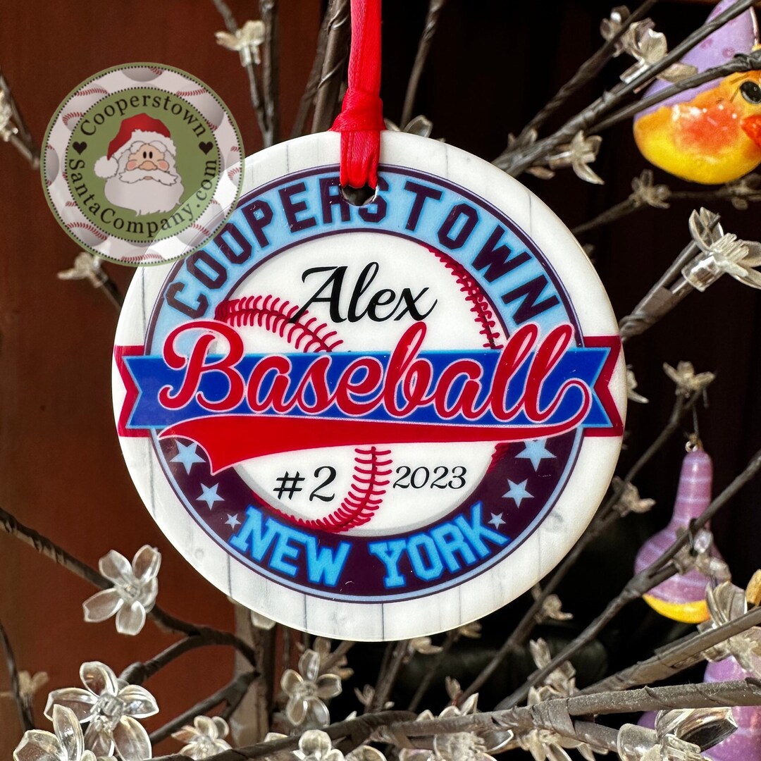 Commemorative Cooperstown Baseball Ornament, Baseball Player Gift ...